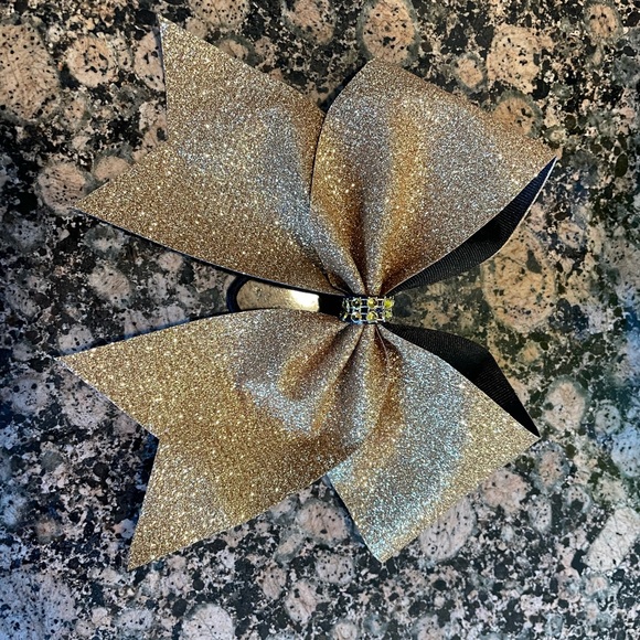 Accessories | Gold Glitter Cheer Bow New | Poshmark